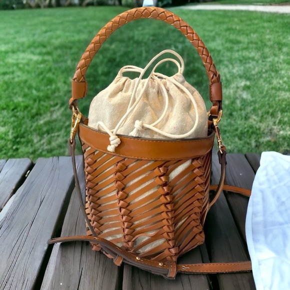 Mango | Bags | Mango Woven Lattice Bucket Bag | Poshmark